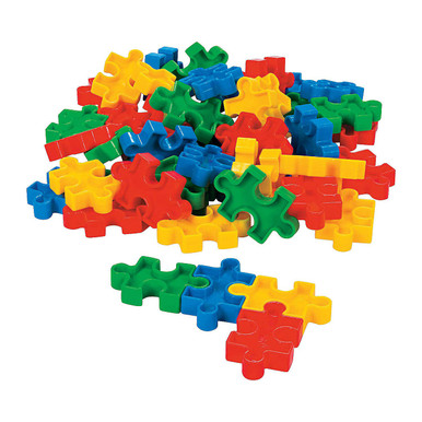 Fun Express Puzzle Shaped Block Set (50Pc) - 50 Pieces - Educational ...