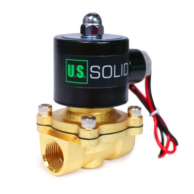 U.S. Solid Solenoid Valve - Zinc-Alloy 110V AC Electric Water Valve, NBR Seal (1/2 ...