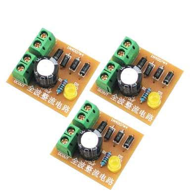 3pcs DIY Kits IN4007 Full Wave Bridge Rectifier Circuit Board Suite AC ...