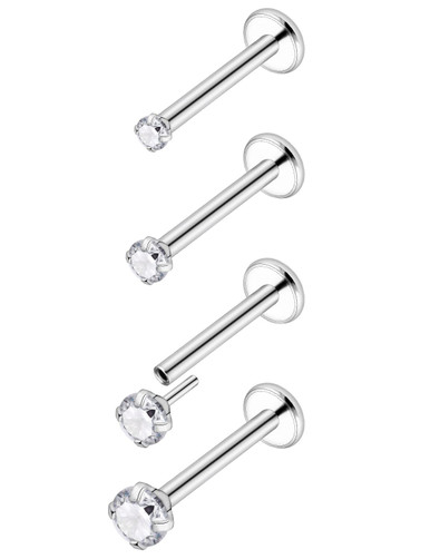 Lcolyoli 18G Threadless Push in Nose Rings for Women Diamond CZ 1.5mm ...