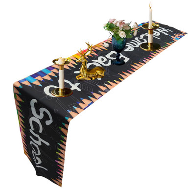 Back to School Table Runner Black 14x72'' Table Runner Coffee Tabletop ...