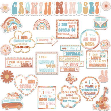 26PCS Hippie Rainbow Growth Mindset Bulletin Board Set for Classroom ...
