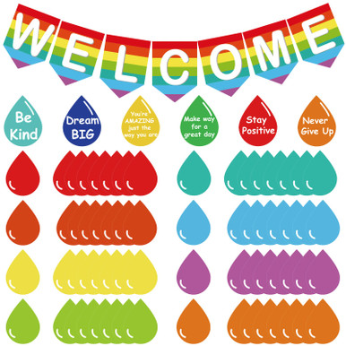 Back to School Rainbow Welcome Banner Bulletin Board Decorations ...