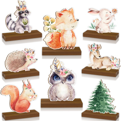 8 Pieces Floral Woodland Animal Table Centerpieces Woodland Creatures ...