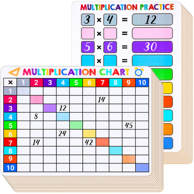 Harloon 24 Pcs Dry Erase Multiplication Chart Whiteboard 9 x 12 inch ...