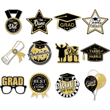 48 Pack 2023 Graduation Cutouts Congrats Grad Cap Stars Shaped ...