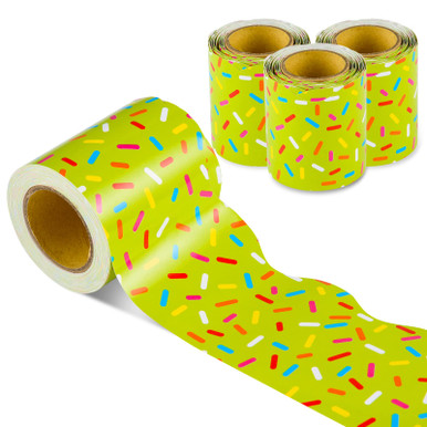 99 Feet Pop Lime Sprinkles Bulletin Board Borders Sprinkle Scalloped ...