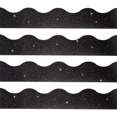 100 Feet Bulletin Board Border Glitter Shine Scalloped Borders Trim ...