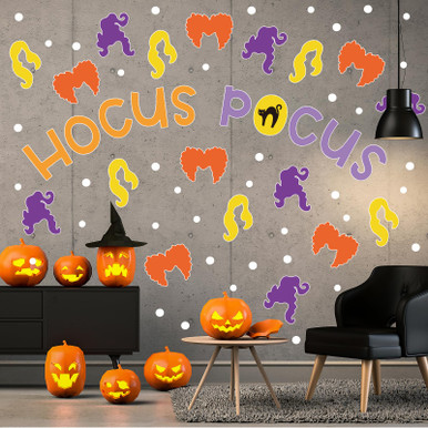 AnyDesign 74Pcs Halloween Hocus Pocus Cutouts with 100pcs Glue Points ...