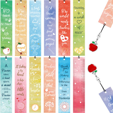 Teacher Bookmark Thank You Bookmark with Pendant Teachers Appreciation ...