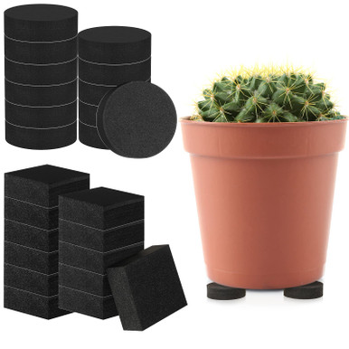 Sawysine 48 Pack Invisible Pot Feet Solid Black Pots Risers Round ...