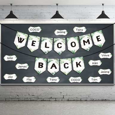 Welcome Back Banner for Classroom Decorations, Eucalyptus Welcome ...