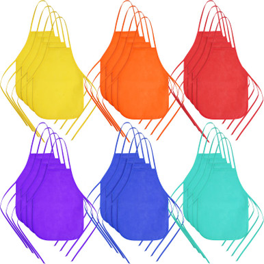 Yahenda 60 Pack Kids Painting Aprons Children's Artists Fabric Aprons ...