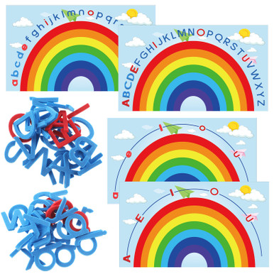 Double Sided Rainbow Play Alphabet Arch Mats Colorful Foam Letters ABC ...