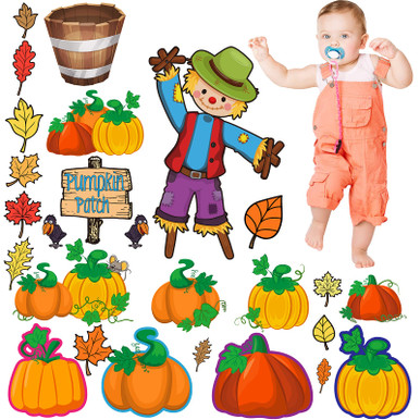 28 Pieces Fall Bulletin Board Decorations Thanksgiving Patch Bulletin ...