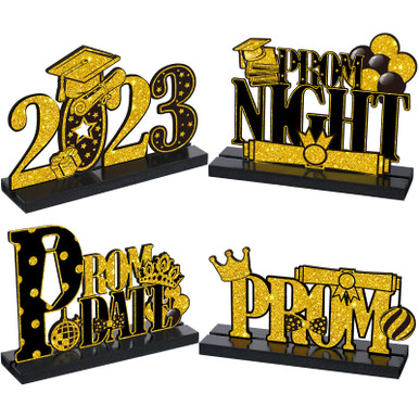 4 Pieces Prom 2023 Decorations Wooden Prom 2023 Graduation Congrats ...