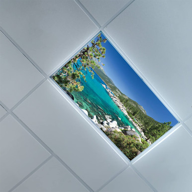 Fluorescent Light Covers for Classroom Office-Lake Forest Pattern-Light ...