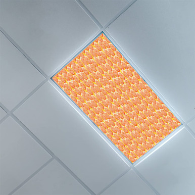 Fluorescent Light Covers for Classroom Office-Orange Pattern-Light ...