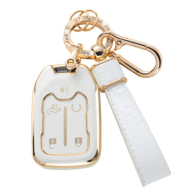 Muzizyq Compatible for GMC Key Fob Cover with Leather Lanyard, Car Key ...