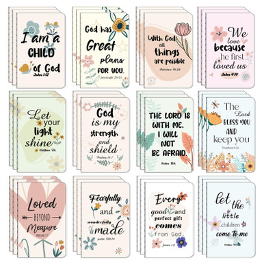 cheerdecor 48pcs Inspirational Bible Verse Notebooks Christian Gifts ...