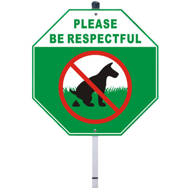 HEIOKEY Please Be Respectful Dog Sign with 28 Inch Long Stake, No Dog ...