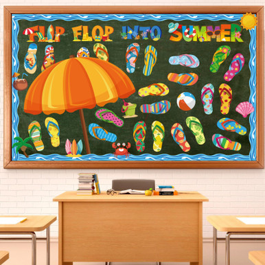 Yeaqee 82 Pieces Summer Bulletin Board Decorations Flip Flop into ...