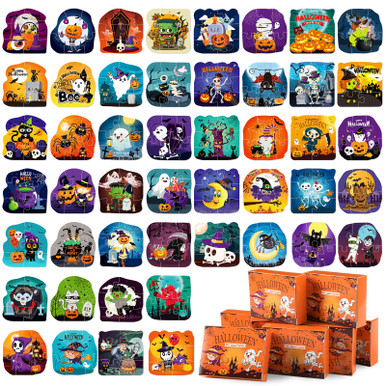 Liliful 48 Boxes Halloween Puzzles for Kids Mini Puzzles Games for ...