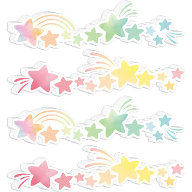 Geyee 60 Pcs Stars Bulletin Board Borders Pastel Color Stars Die Cut ...