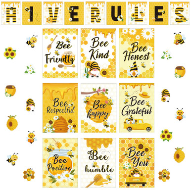 Harloon 54 Pcs Bee Classroom Decoraions Bee Bulletin Board Set Summer ...