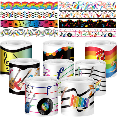 Yeaqee 8 Roll 131 ft Musical Notes Bulletin Board Borders Decorations ...
