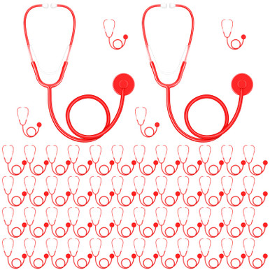 Lenwen 50 Pack Stethoscope Toy Bulk Real Working Nursing Stethoscope ...