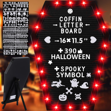 Coffin Letter Board with Lights Changeable Letter Board Built in LED ...