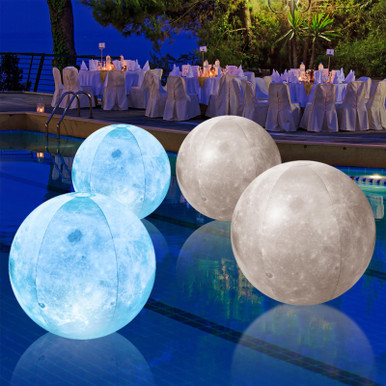 Moon Floating Pool Lights Bulk Solar Rechargeable LED Pool Balls ...