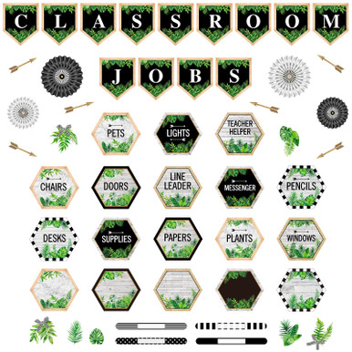 Outus 88 Pcs Eucalyptus Classroom Jobs Bulletin Board Set Greenery ...