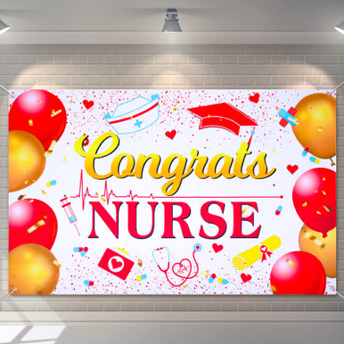 Nurse Graduation Backdrop Decoration Nurse Congrats Banner Party ...