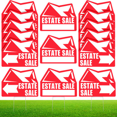 Geelin 15 Pcs Estate Sale Signs Set 18 x 14 Inch Double Sided Estate ...
