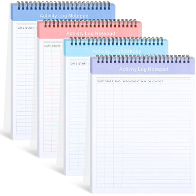 Kisston 4 Pcs Activity Log Notepad 200 Sheets Activity Log Book 8.5 x ...