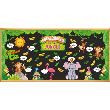 103 Pcs Jungle Bulletin Board Set Welcome to The Jungle Animal Bulletin ...
