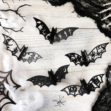 5 Pieces Halloween 3D Bats Wooden Decoration Bat Wood Table Decor ...