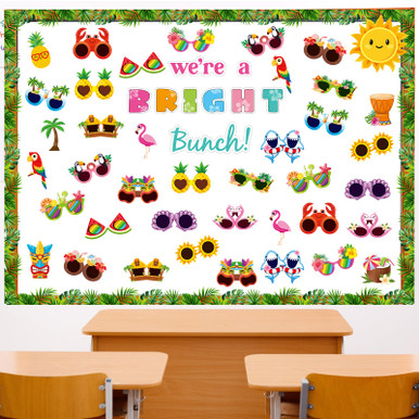 Fulmoon 73 Pieces Summer Bulletin Board Decorations Hawaiian Sunglasses ...