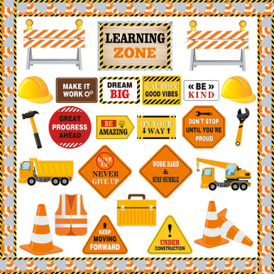 Pasimy 53 Pcs Construction Bulletin Board Classroom Decoration Learning ...
