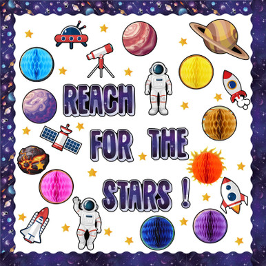 Taobary 117 Pcs 3D Outer Space Classroom Bulletin Board Decorations Set ...