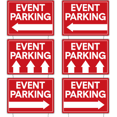 6 Pcs Parking Signs for Yard with Arrow 16 x 12 Inch Outdoor Parking ...