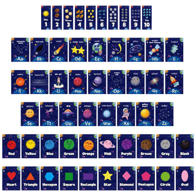 Harloon 56 Pcs Outer Space Alphabet Number Bulletin Board Galaxy ...