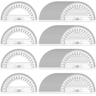 Ctosree 200 Pieces 4 Inch Clear Plastic Protractor Small Transparent ...