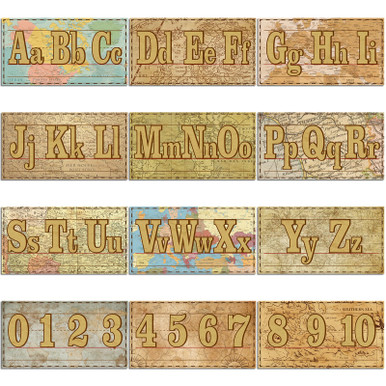 Pasimy 12 Pcs Travel Map Alphabet Number Bulletin Board Alphabet Chart ...