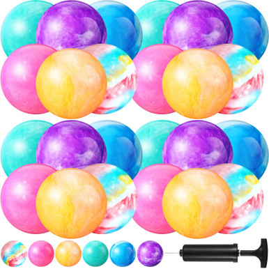 24 Pieces 9 Inch Bouncing Balls for Kids Marbleized Bouncy Balls Cloud ...
