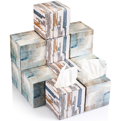 Bokon 12 Pack Facial Tissues Cube Boxes Industrial Style Square Tissues ...