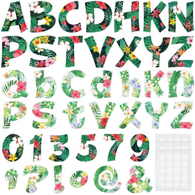 Gueevin 216 Pcs Hawaii Letters Combo Set Tropical Leaves Bulletin Board ...
