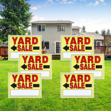 Soaoo 6 Pack Yard Sale Sign with Stakes, Double Sided Moving Sale Signs ...